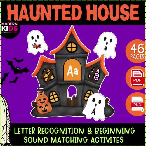 Halloween Haunted House Letter Recognition & Beginning Sound Matching ...