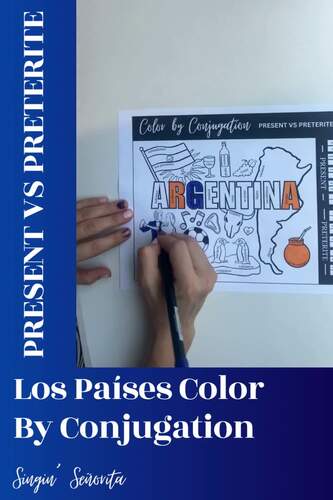 Present vs Preterite Color By Conjugation by SinginSeñorita | TPT