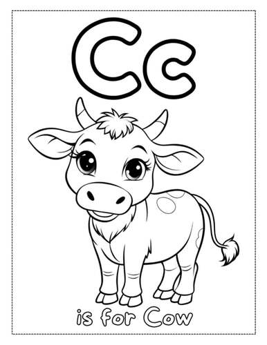 Farm Animals Alphabet Coloring Pages: Color, Trace & Write A-Z Alphabet ...