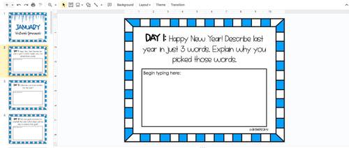 January Virtual Writing Journal | Interactive Google Slides | Digital ...