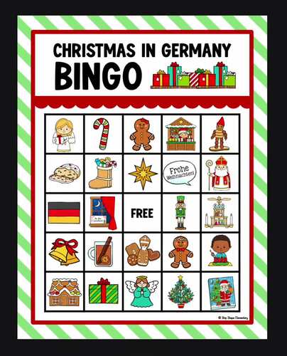Christmas Around the World - Christmas in Germany - Bingo Game - Printable