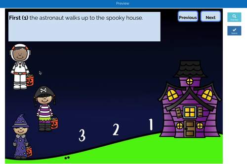 Halloween Following Directions with First, Next and Last | TPT