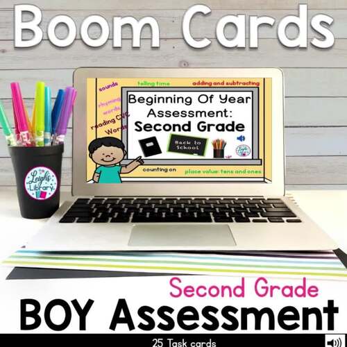 Boom Cards™ Second Grade Beginning of Year Assessment by Leigh's Library
