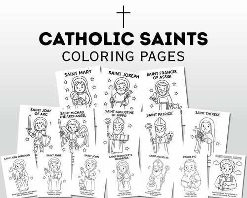 Catholic Saints Coloring Pages | Religious Activities for Kids | TPT