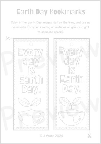 Earth Day Bookmarks & Arbor Day Coloring Worksheets | Printable Earth ...