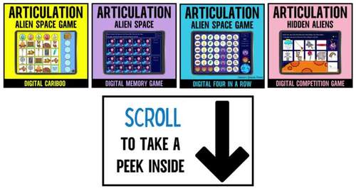 Digital Alien Articulation Games Bundle for Speech Therapy | TPT