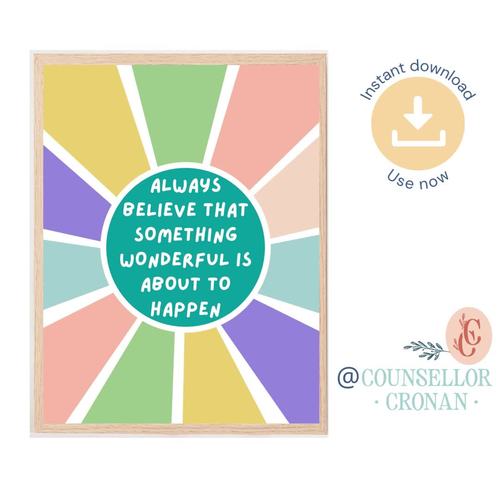 Always believe poster classroom poster welcome sign SEL self regulation ...