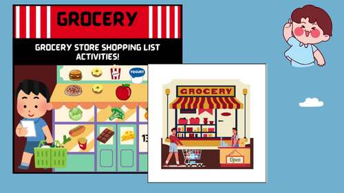 A Collection of Grocery Store Shopping List Activities! by Power of kids