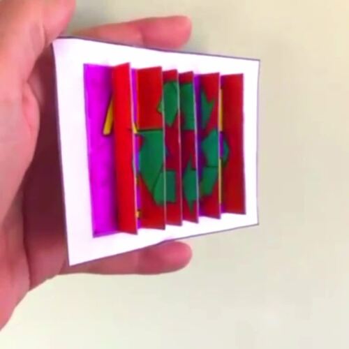 Earth Day 3 Way Image Agamograph Art Activity by Pooley Productions