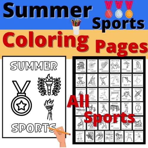 Summer Sports Olympics Coloring Pages Activity Olympic Resource | TPT
