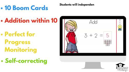 Addition Within 10 Digital Progress Monitoring Activity | TpT