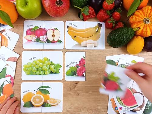 Fruit and Berry Photo Puzzle Pairs: Toddler Preschool Matching Picture ...
