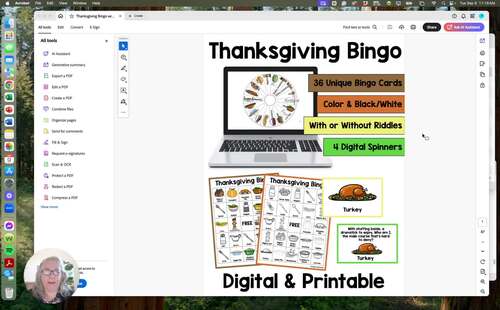 Thanksgiving Bingo 36 Printable/Digital Boards in Color + B/W | Riddles ...