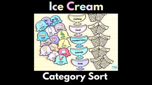 Ice Cream Category Sorting Vocabulary Activities for Speech and ...
