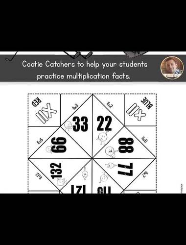 Multiplication by 11's Cootie Catcher/Fortune Teller- Perfect for Fact ...