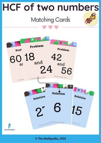 Matching Card Activity: HCF of two numbers by The Mathpedia | TPT