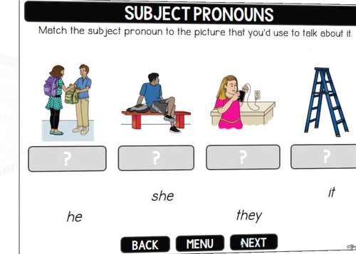 Third Person Subject Pronouns BOOM CARDS™ Lesson and Activities by ...