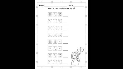 Dice Addition Math Worksheets | 100 Printable Pages with Answer Key ...