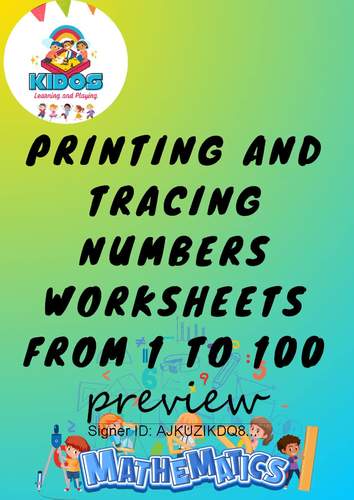 1-100 Numbers Worksheet for Kids: Reusable Practice Workbook with ...