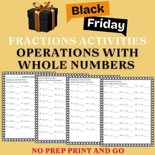Black Friday Fractions Activities Operations With Whole Numbers No Prep