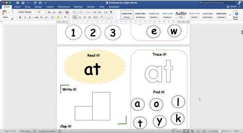 Dolch Sight Words - Kindergarten by Kits4Kidz | Teachers Pay Teachers