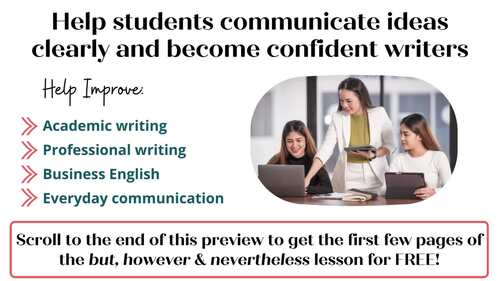 Adult ESL Transition Words Grammar Worksheets Writing Worksheets - Bundle