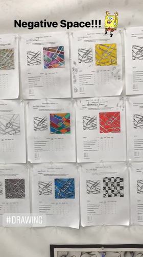 Negative Space Drawing Worksheet Middle School Art High School Art