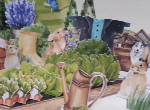Build a Rabbit Garden, Paper Diorama, Spring Paper Crafts, Classroom Decor
