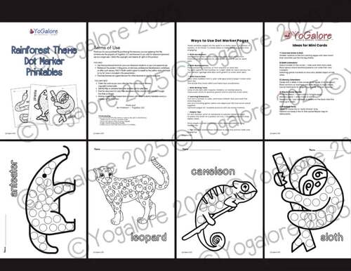 Rainforest Coloring Pages & Dot Marker Activities | Fine Motor Practice