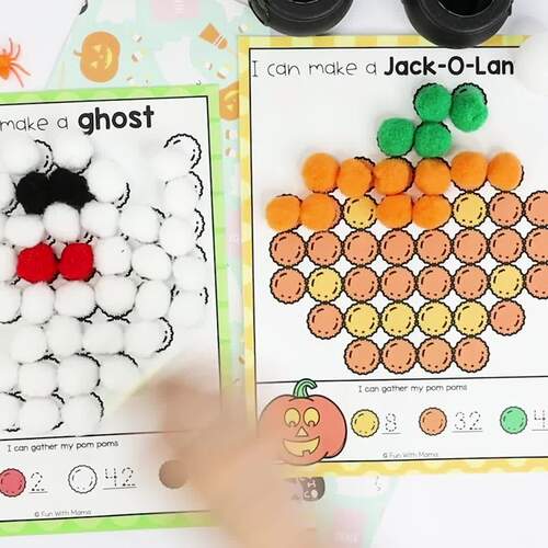 50% OFF NEW PRODUCT 24H - Halloween Pom Pom Mats by Fun With Mama