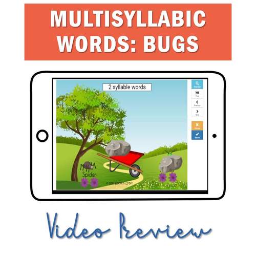 Boom Cards™ Multisyllabic Words: Bugs by Speech Orbit | TPT