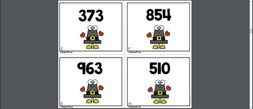 Thanksgiving Task Cards Math 100 Less November Math Center Morning Work ...