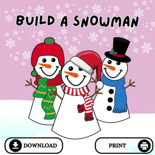 Build a Snowman | Cut & Paste Winter Crafts | Holiday Activity | Winter ...