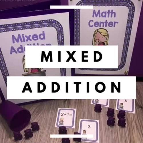 Back to School Addition Center Games, Task Cards, and Color By Number