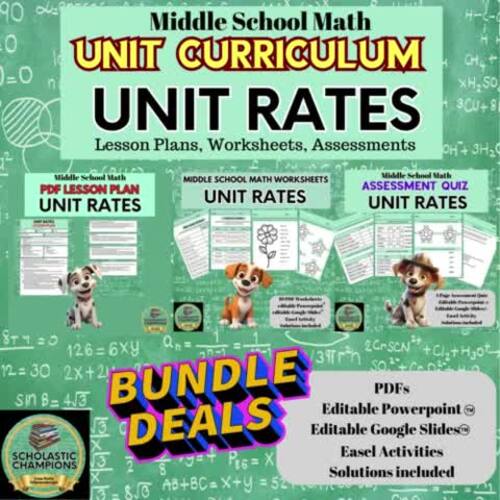 UNIT RATES BUNDLE * 5th 6th Grade Middle School Math * Worksheets ...