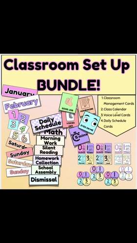 Classroom Set Up BUNDLE Management Voice Levels Schedule Calendar ...