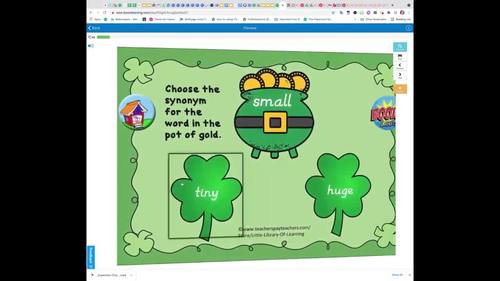 St. Patrick's Day Synonyms BOOM Cards by Little Library of Learning