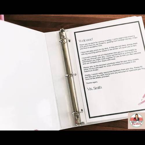 Editable Substitute Binder - Sub Plans Forms and Procedures | TPT