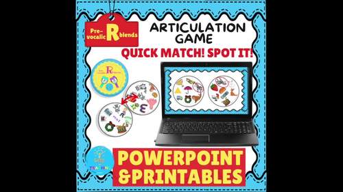 Prevocalic R & R blends Articulation Game - Quick Match! Spot it!