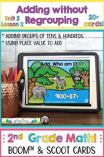 Boom Cards | Addition without Regrouping | Adding Tens & Hundreds | SCOOT