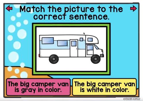 Picture to Sentence Matching 2: Summer Edition - BOOM Cards™ by Teacher ...
