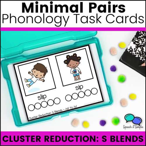 Minimal Pairs Task Cards - Cluster Reduction - S Blends - Phonology ...
