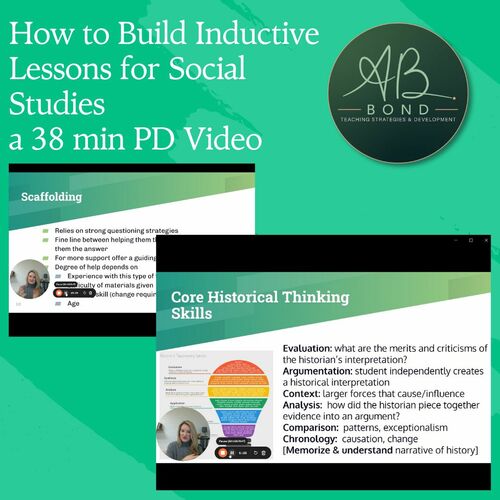 Inductive Lesson Planning for Social Studies: 38 min PD by A Bond Teach
