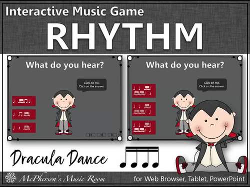 Halloween Music Sixteenth Notes Interactive Rhythm Game {Dracula Dance}