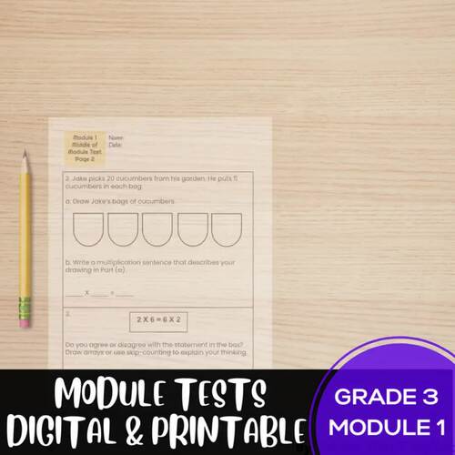 Special Education Engage NY {Eureka} Math Grade 3 Modified Module 1 Tests