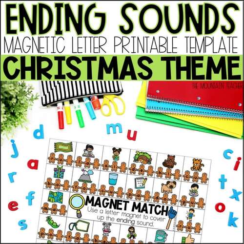 Christmas Final Ending Sounds Activity Magnetic Letter Printable Cookie ...