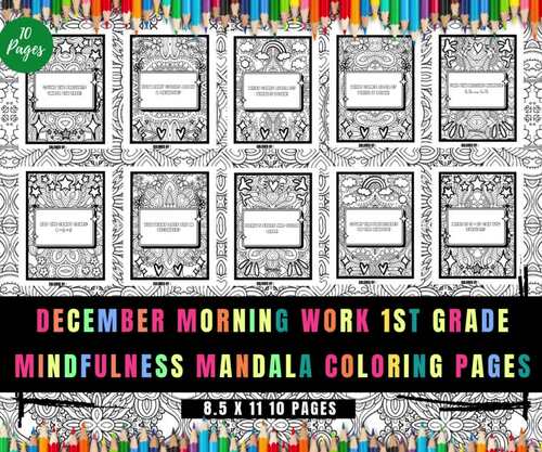 December Morning Work First Grade Math Activities, Relaxing SEL ...