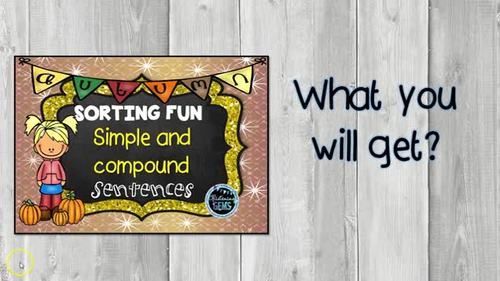 Simple and Compound Sentences - Fall Activity by Glistening Gems