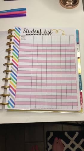 Teacher Gradebook - EDITABLE -Bright Stripes by Kristi DeRoche | TPT