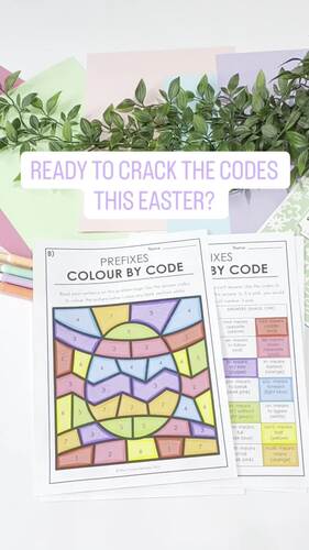 Easter Colour by Codes Craft - Prefixes & Suffixes | Morphology Worksheets